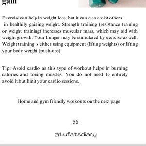 Weight Gain Guideline -calorie Surplus Diet - Etsy