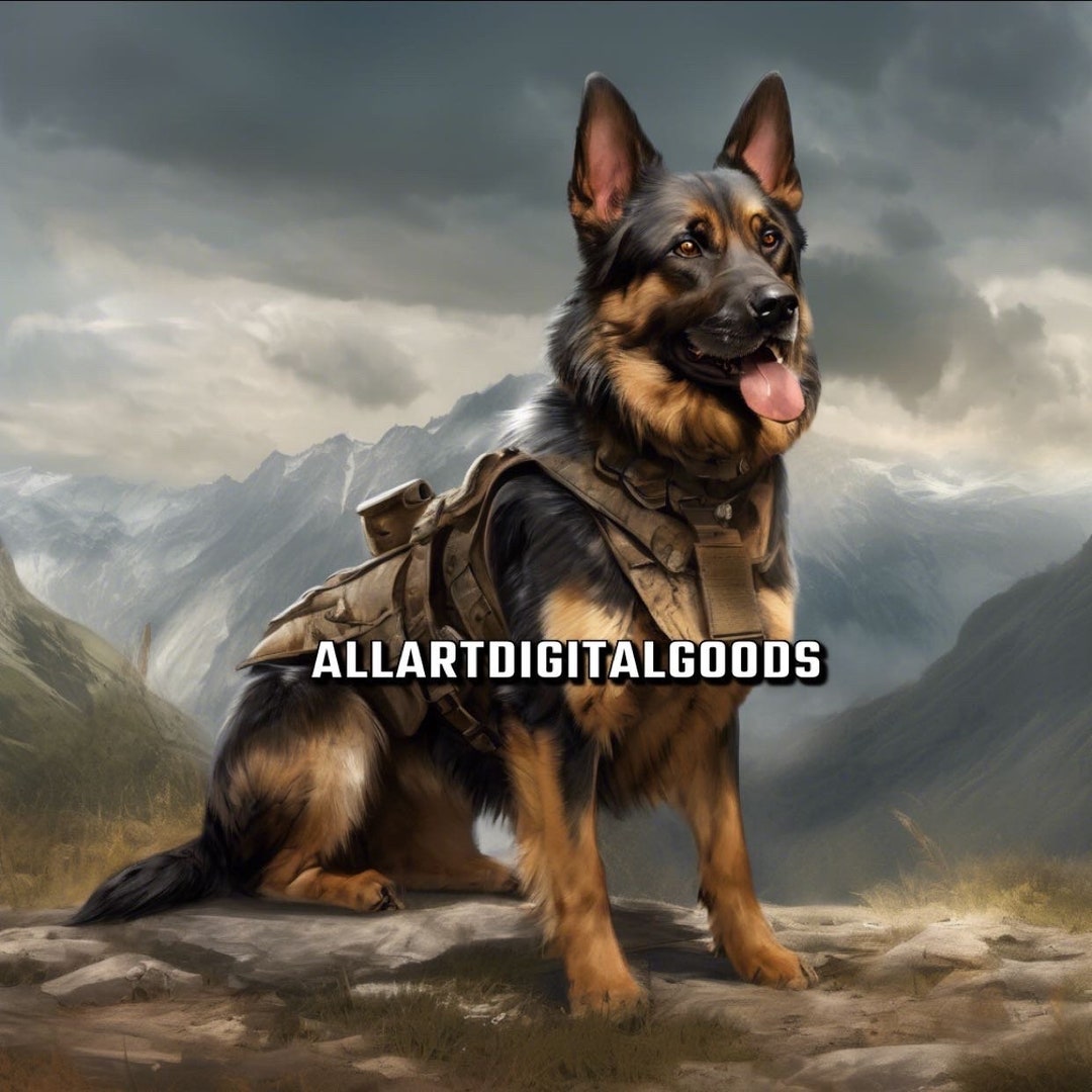 German Shepherd on a Mountain, German Shepherd, Dog, Digital Image ...