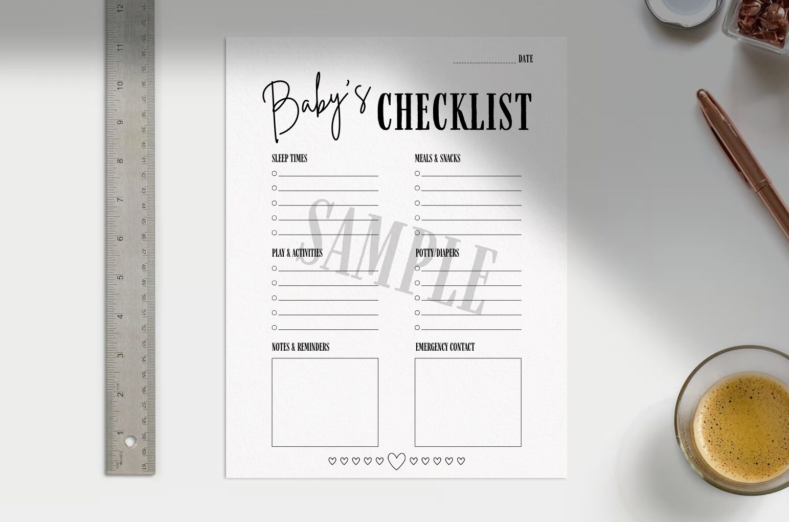 Baby Checklist Tracking Log for Babysitter Nanny Grandma Daddy ...