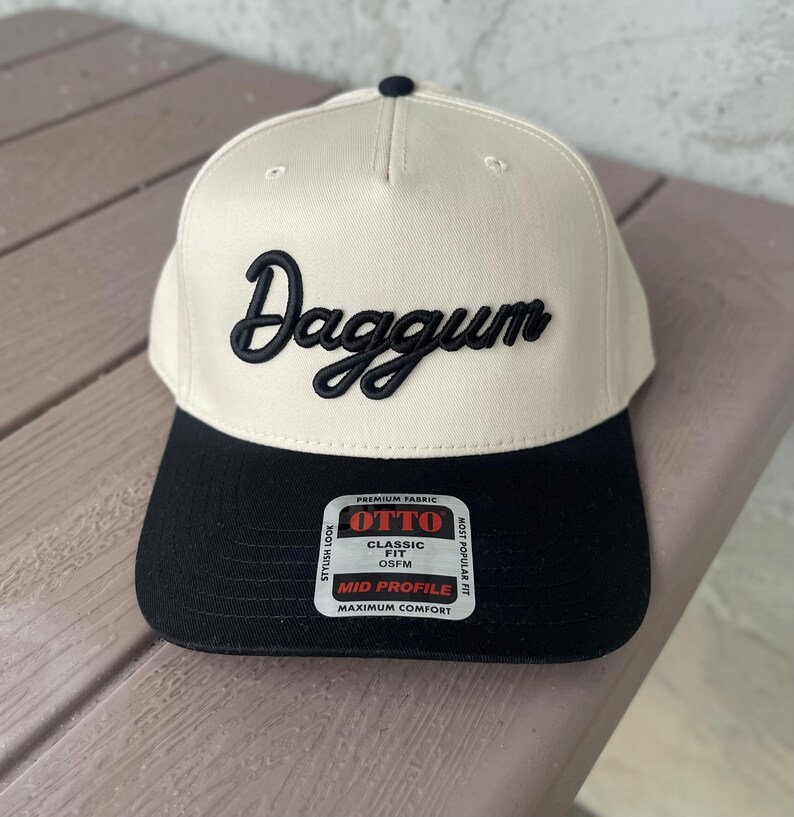 Daggum Embroidered Puff Hat - Etsy