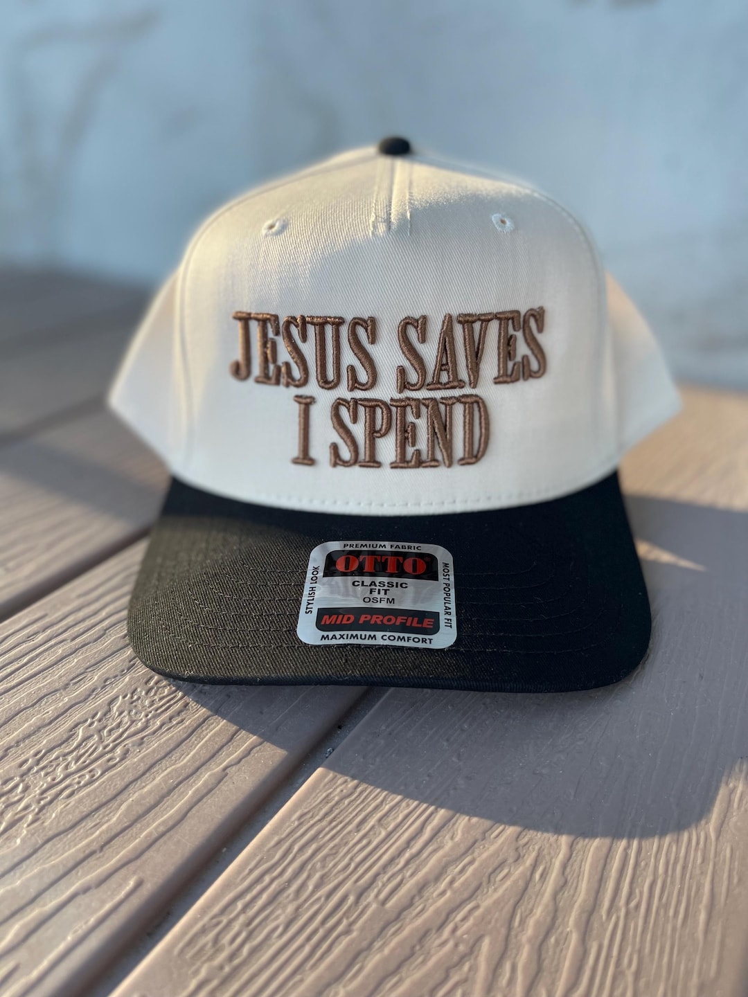 Jesus Saves I Spend Embroidered Puff Hat - Etsy
