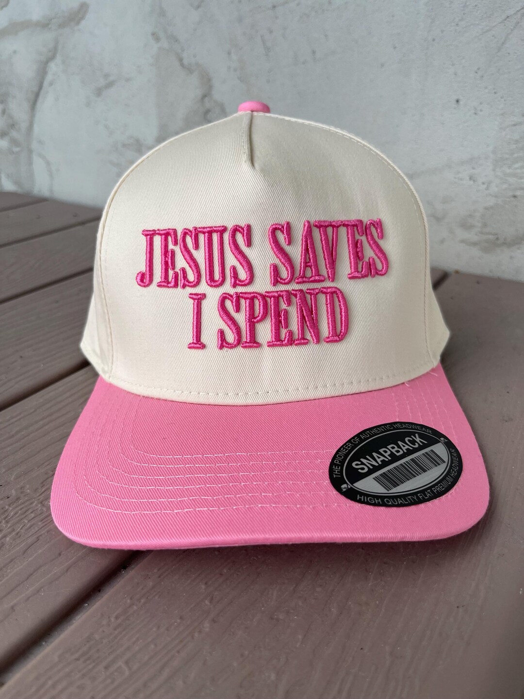 Jesus Saves I Spend Embroidered Puff Hat - Etsy