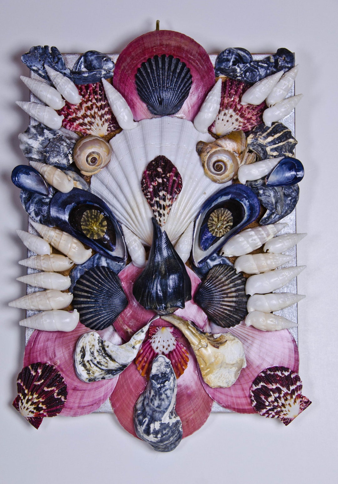 Ocean Monster. Decoration Collectible Seashell Wall Nautical Mask. 9" X ...