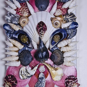 Ocean Monster. Decoration Collectible Seashell Wall Nautical Mask. 9" X ...