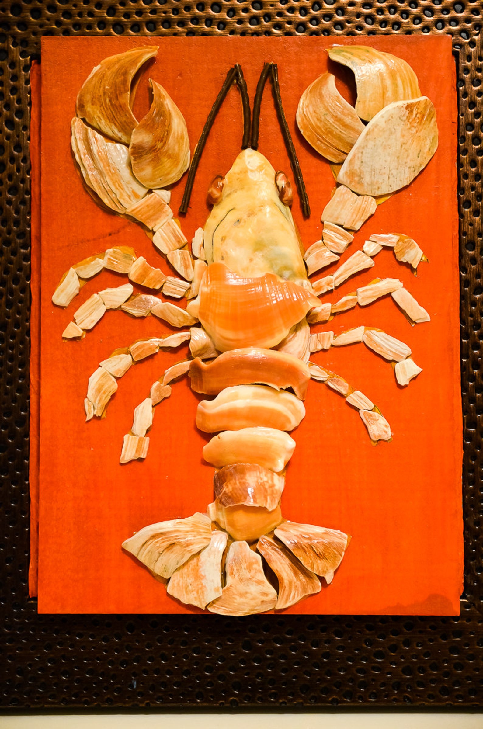 Lobster Unique Seashell Mosaic With Professional Frame, Room Wall Decor ...