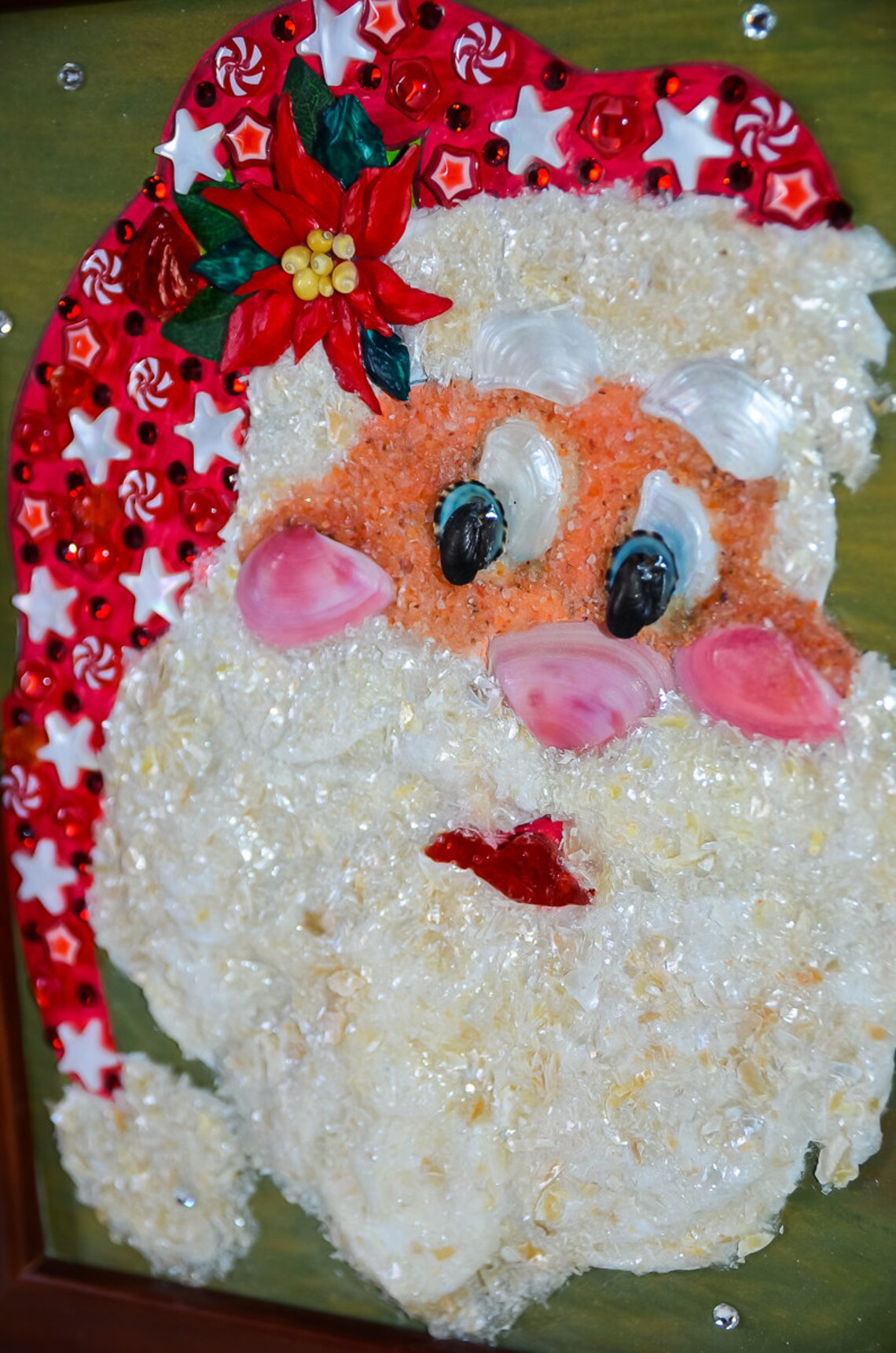 Unique Christmas Holiday Santa Claus Sparkling Greeting With - Etsy