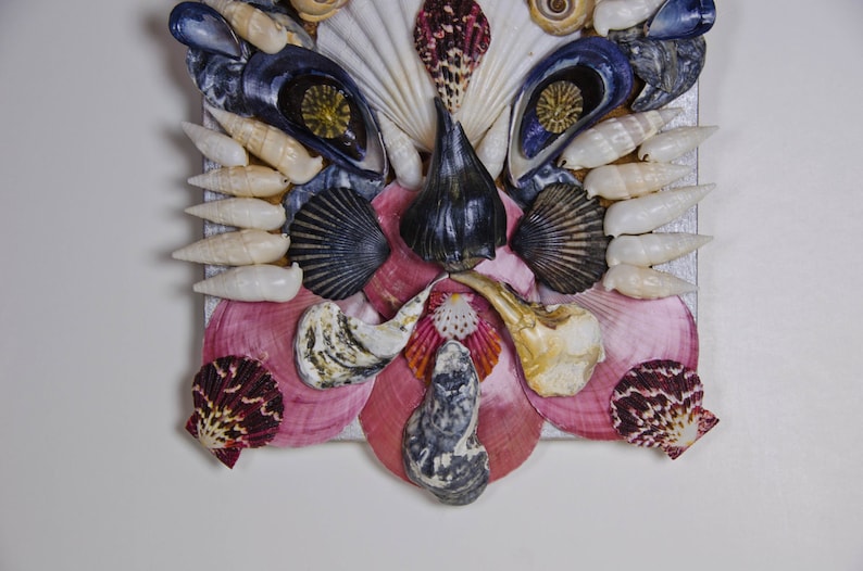 Ocean Monster. Decoration Collectible Seashell Wall Nautical Mask. 9 X ...