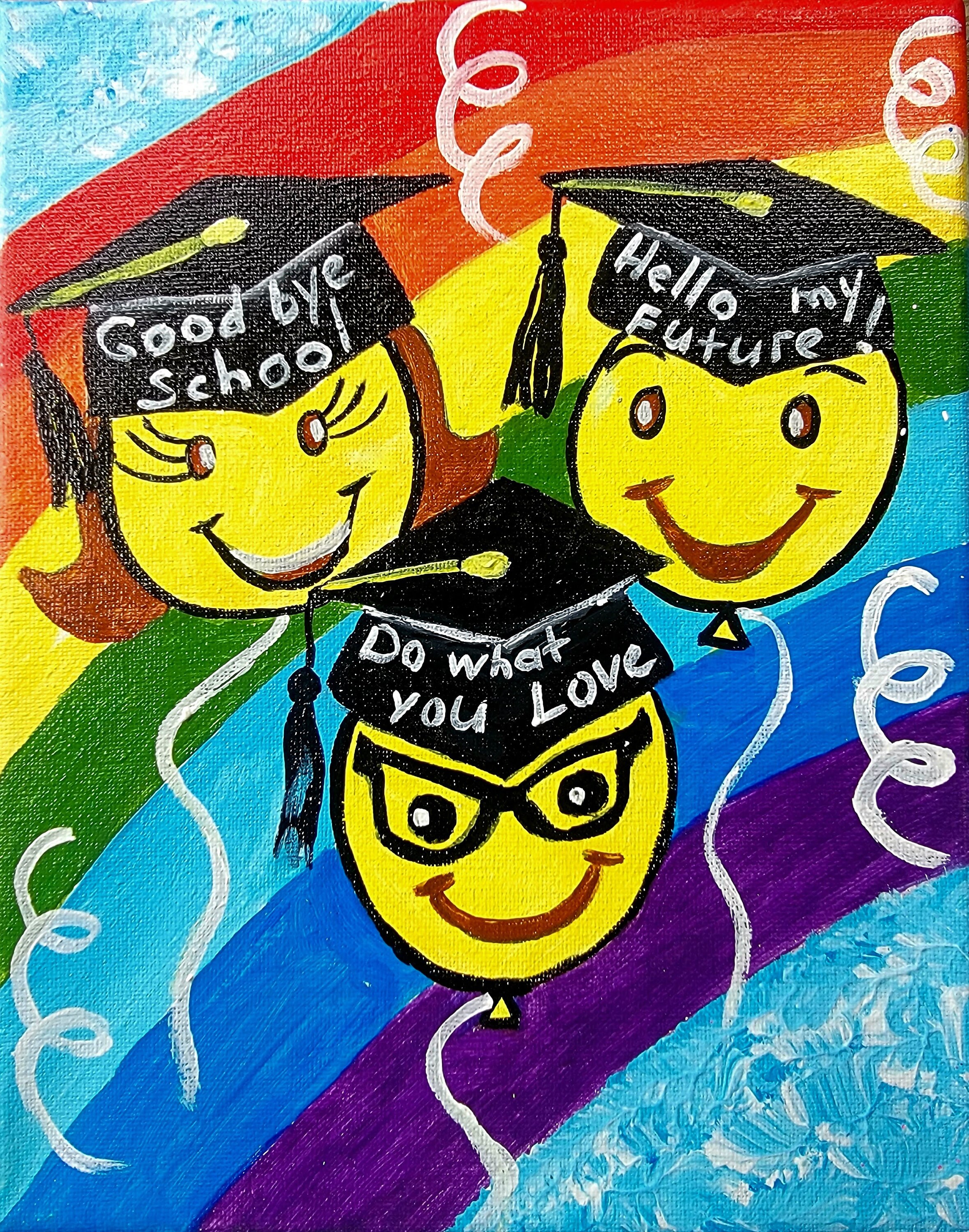 Graduation Paint Party Kit at Home DIY sip & Paint Kit Children's Art ...