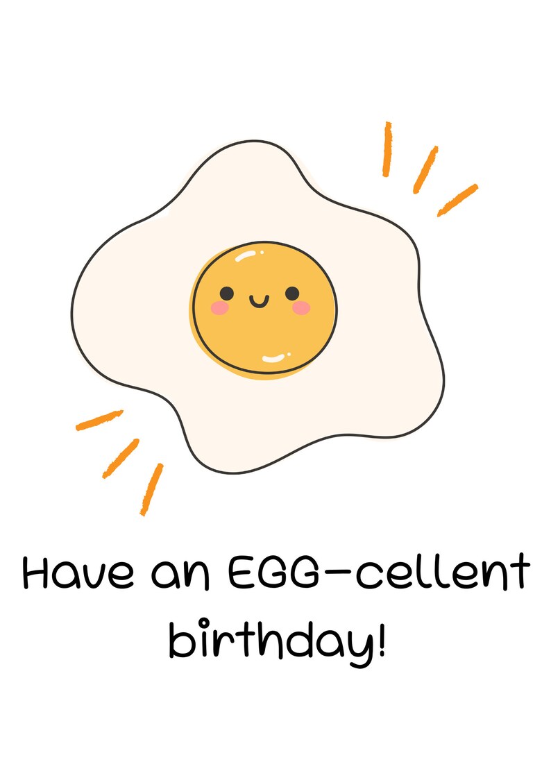 Printable Birthday Card Have an Egg-cellent Birthday Funny, Pun ...