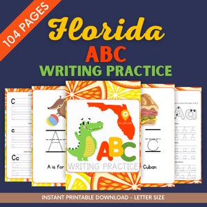 Alphabet Practice Writing Worksheets - Florida Abcs - Printable Digital ...