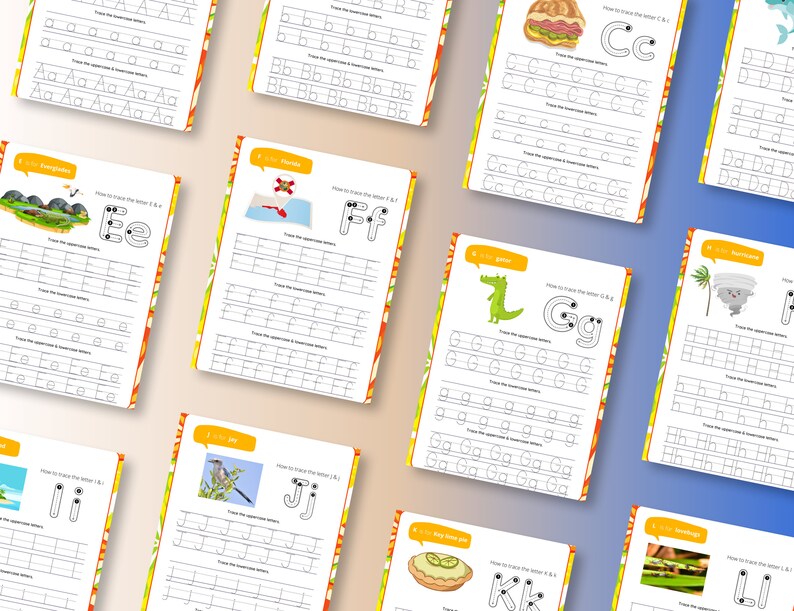 Alphabet Practice Writing Worksheets Florida Abcs Printable Digital PDF ...