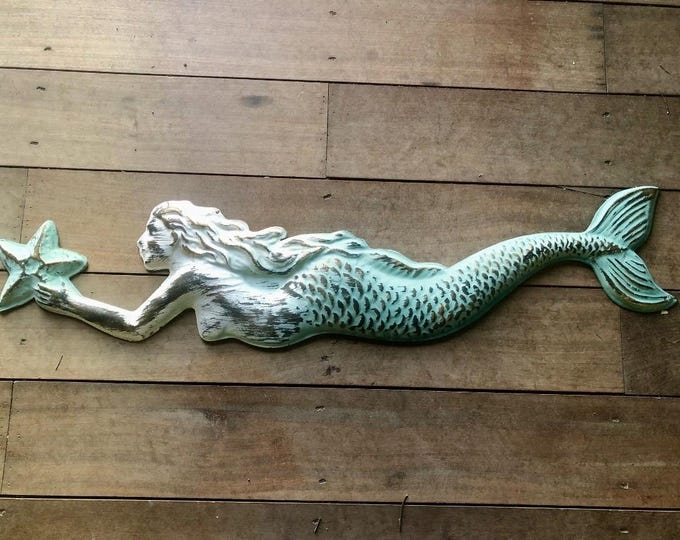 3 Foot Tin Hanging Mermaid - Etsy