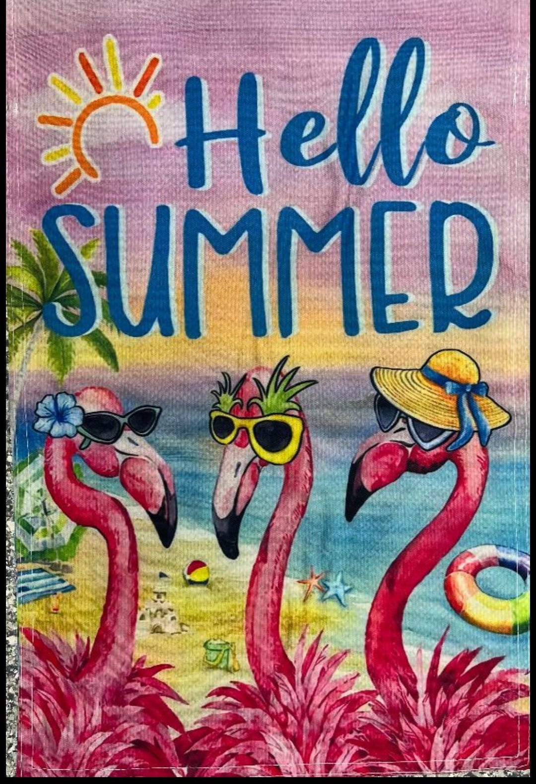 Flamingo Hello Summer Garden Flag - Etsy