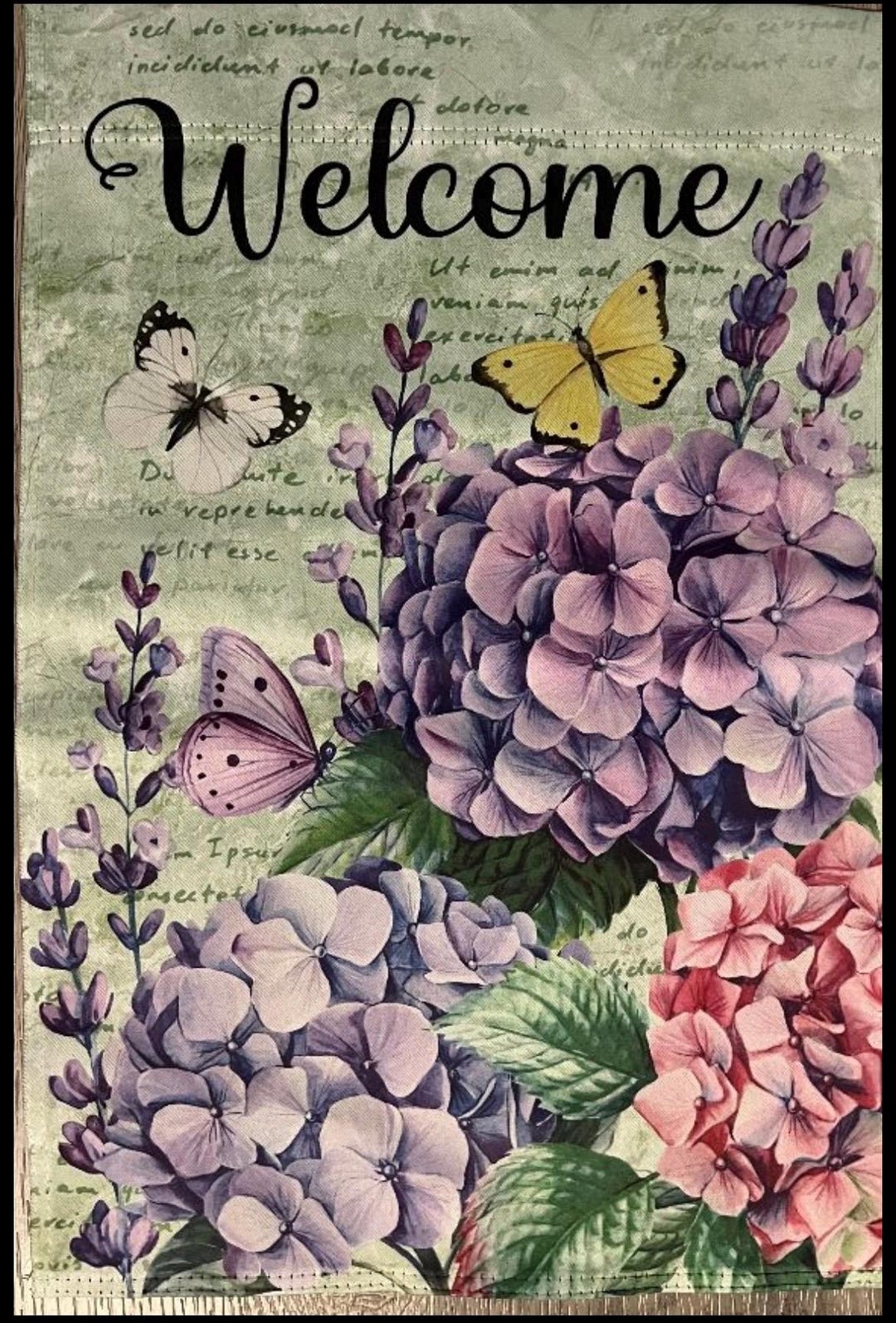 Welcome Hydrangeas and Butterflies Garden Flag - Etsy