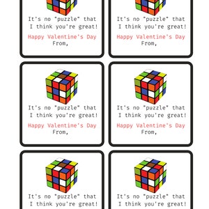 Rubix Cube Classroom Treat Tag Instant Download Digital File - Etsy
