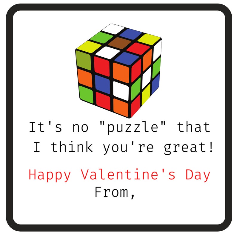 Rubix Cube Classroom Treat Tag Instant Download Digital File - Etsy