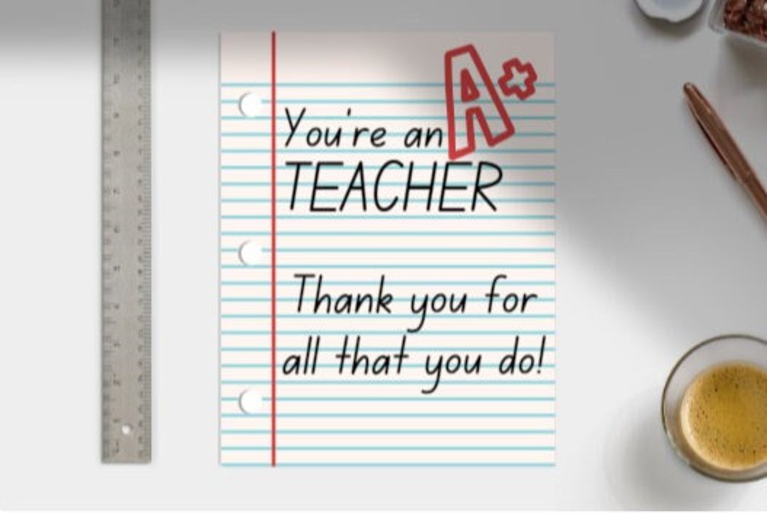 Teacher Appreciation Printable-teacher Thank You - Teacher Gift ...