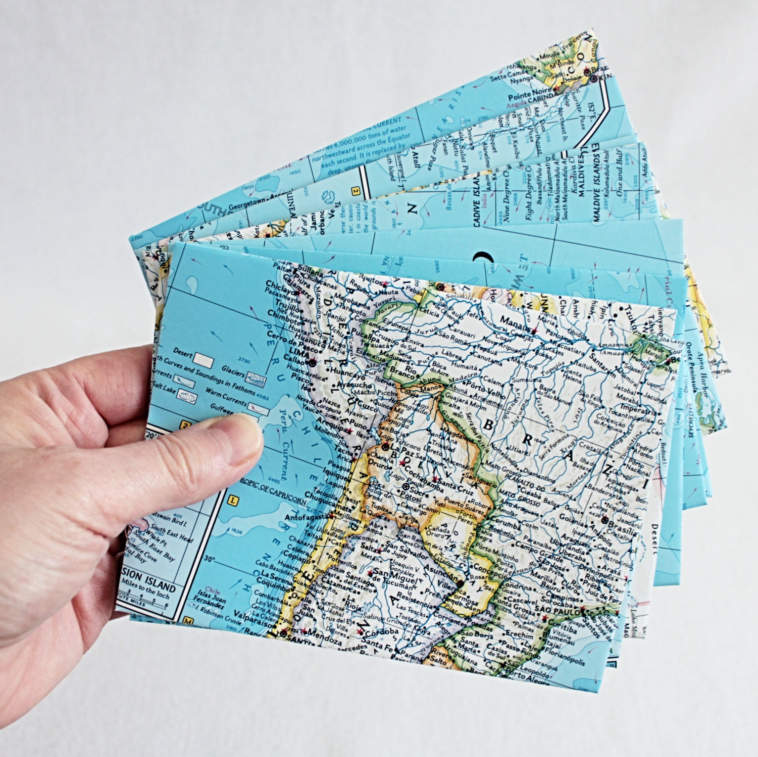 Card Making & Stationery bundle of 3 envelopes map gifts travel map ...