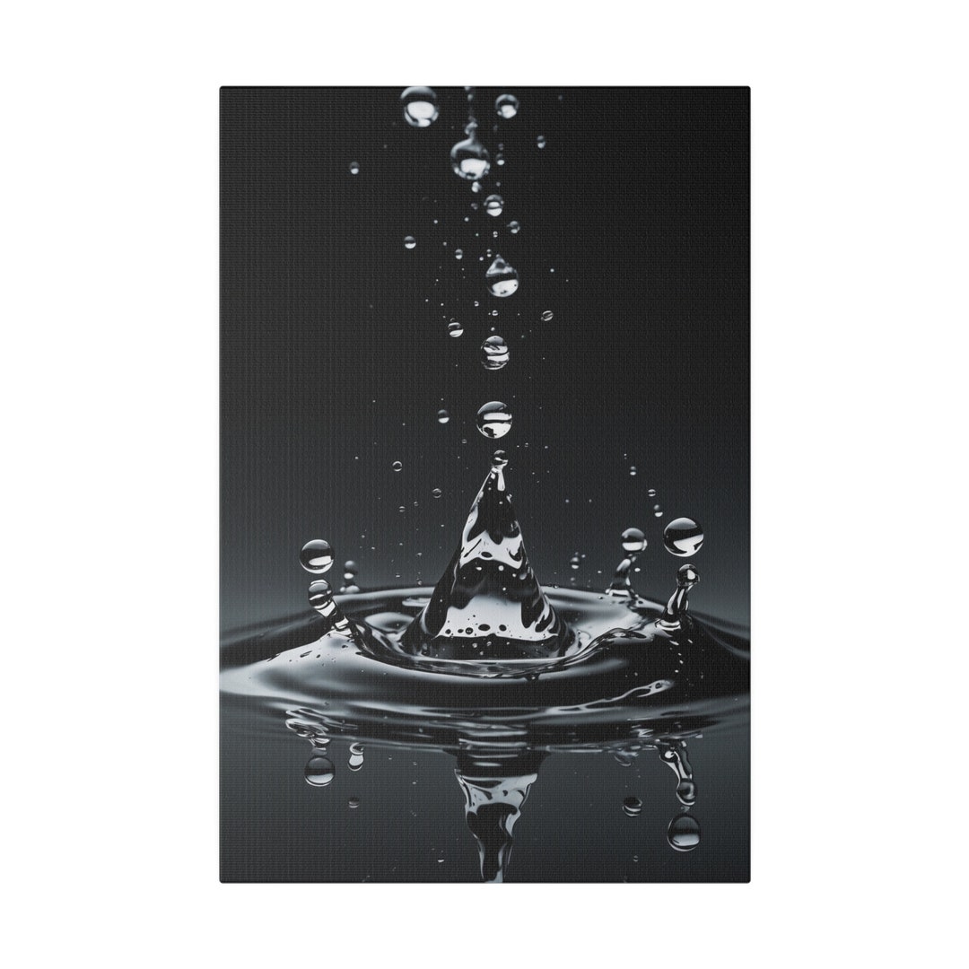 Water Drop Splash ,matte Canvas, Stretched, 0.75" Digital Art , Ai ...