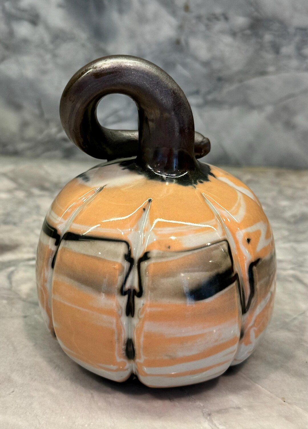 One of a Kind Pumpkins Halloween Autumn Decor Orange Black and White ...