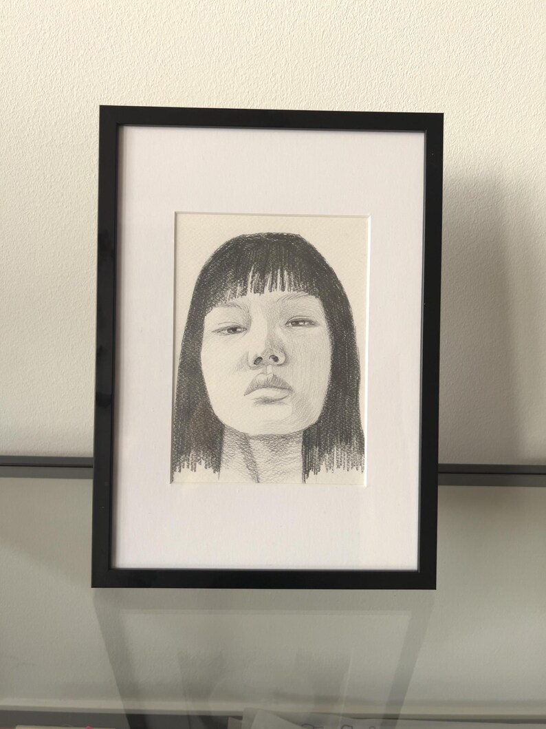 Graphite Pencil Drawing Hand Drawn Portrait Sketch, Realistic Artwork ...