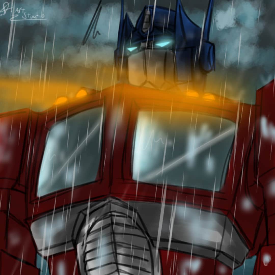 Optimus Prime in the Rain. - Etsy