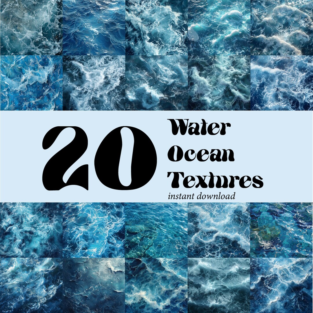 20 Water Ocean Textures Realistic Patterns, No Copyright - Etsy