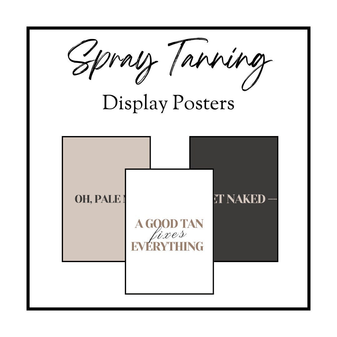 Printable Spray Tanning Posters Modern Salon Wall Art Set of 3 - Etsy