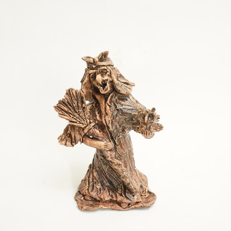 Baba Yaga Slavic Goddess Ceramic Statue Baba Yaga Statue Clay Sculpture ...