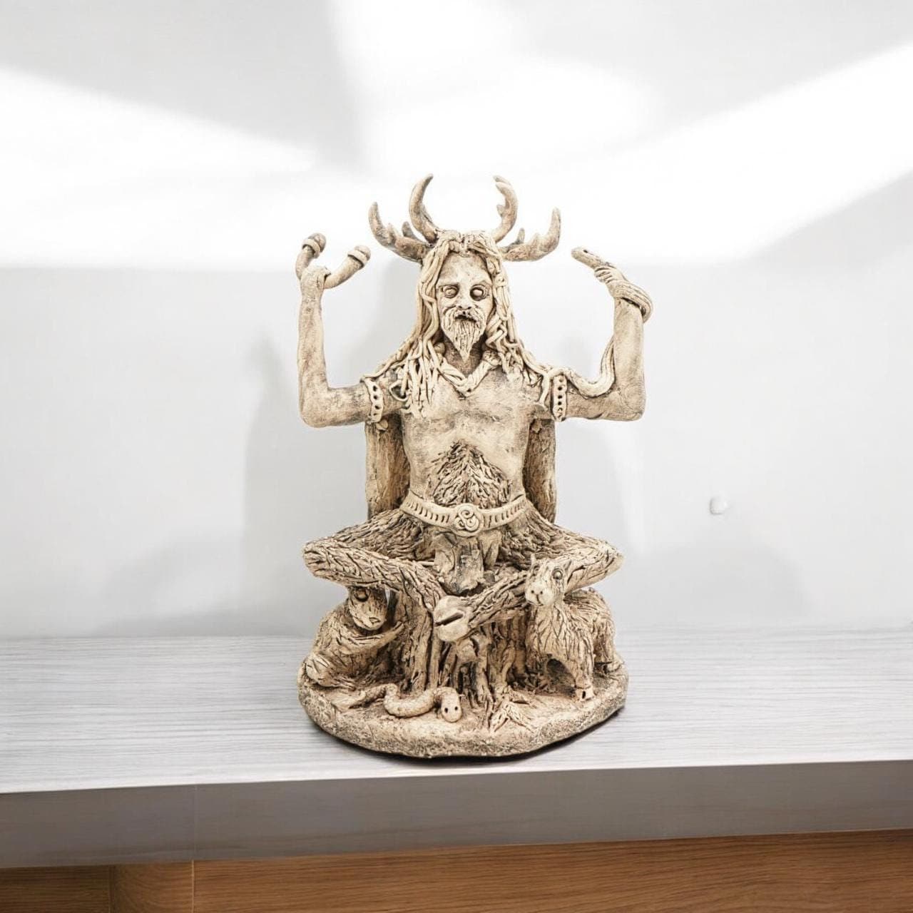 Cernunnos Cernunno Cernun Ceramic Horned God Celtic God Altar Statue ...