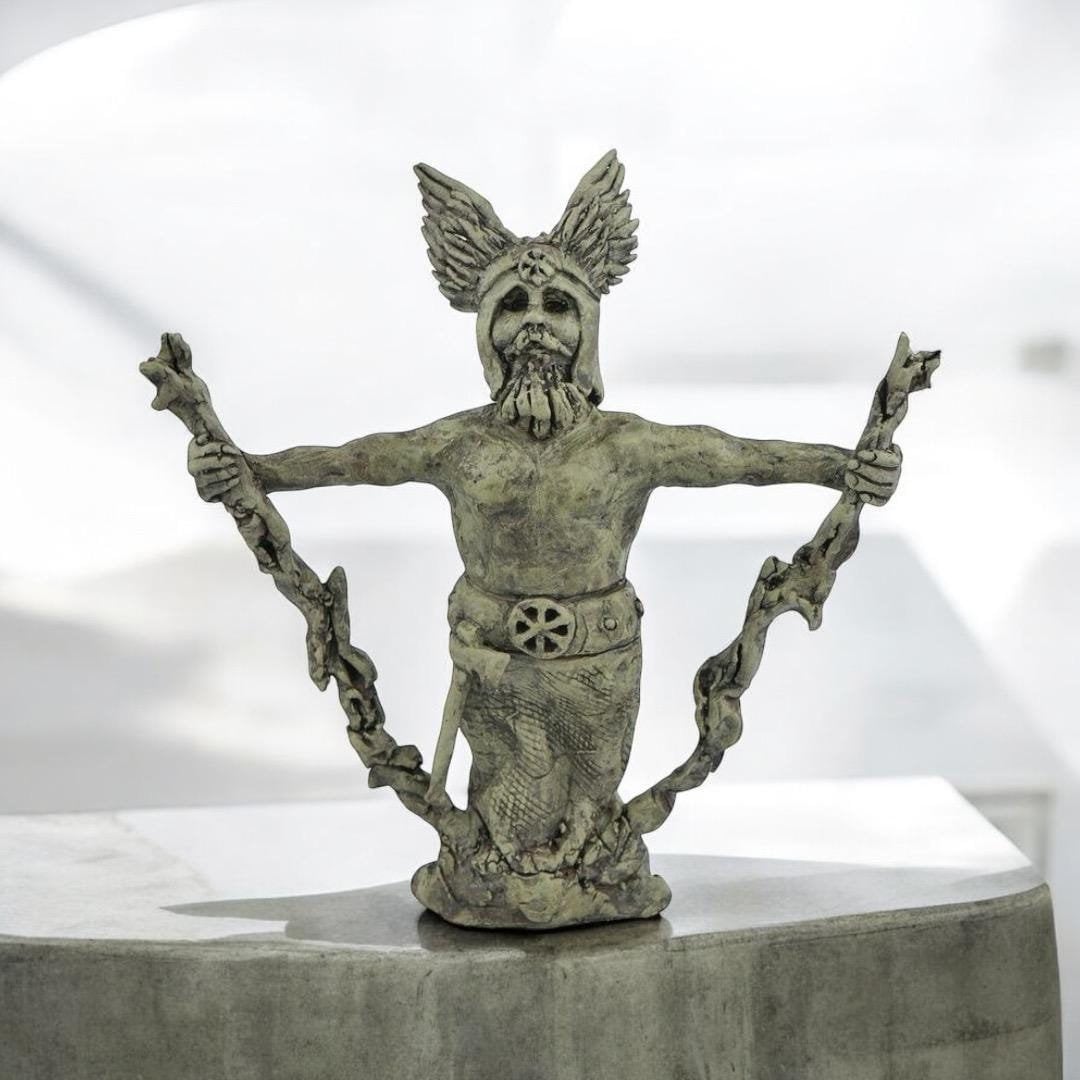 Ceramic Figurine Perun Slavic God Altar Heathen God Ceramic Sculpture ...