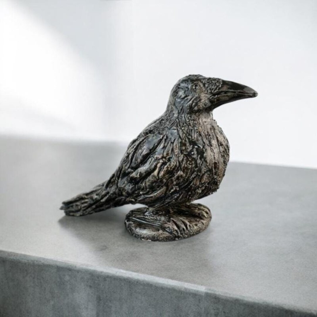 Raven Ceramic Statue Ceramic Sculpture Raven Medieval Gothic Raven ...