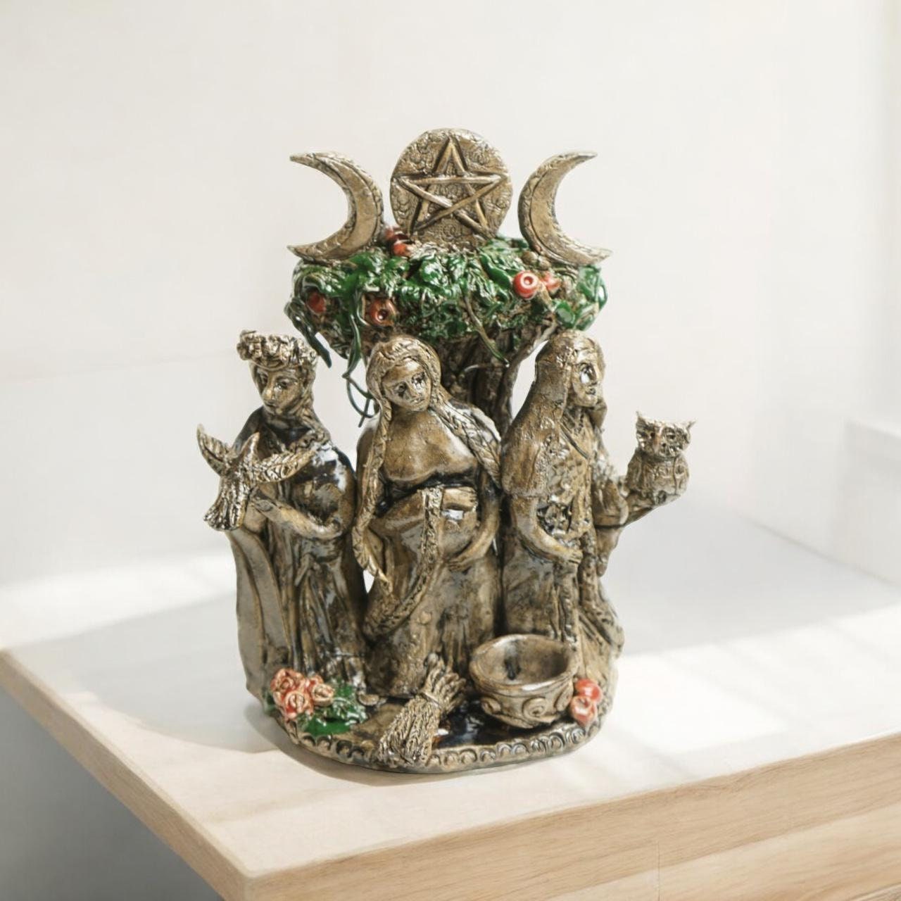 Hecate Statue Goddess Triple Goddess Hekate Maiden Mother Crone Beautiful Figurine Greek Goddess ...