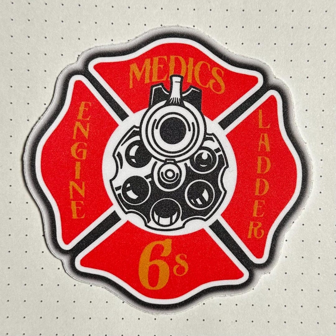 Revolver Firefighter Sticker - Etsy