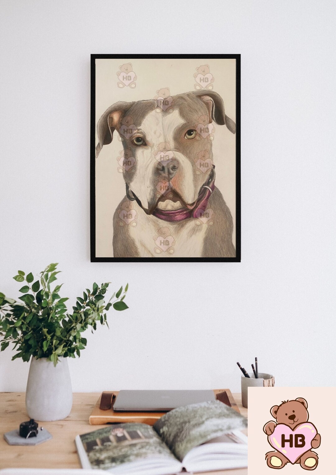 XL Bully Print A4 A5 Unframed Wall Decor Wall Illustration Wall Art - Etsy