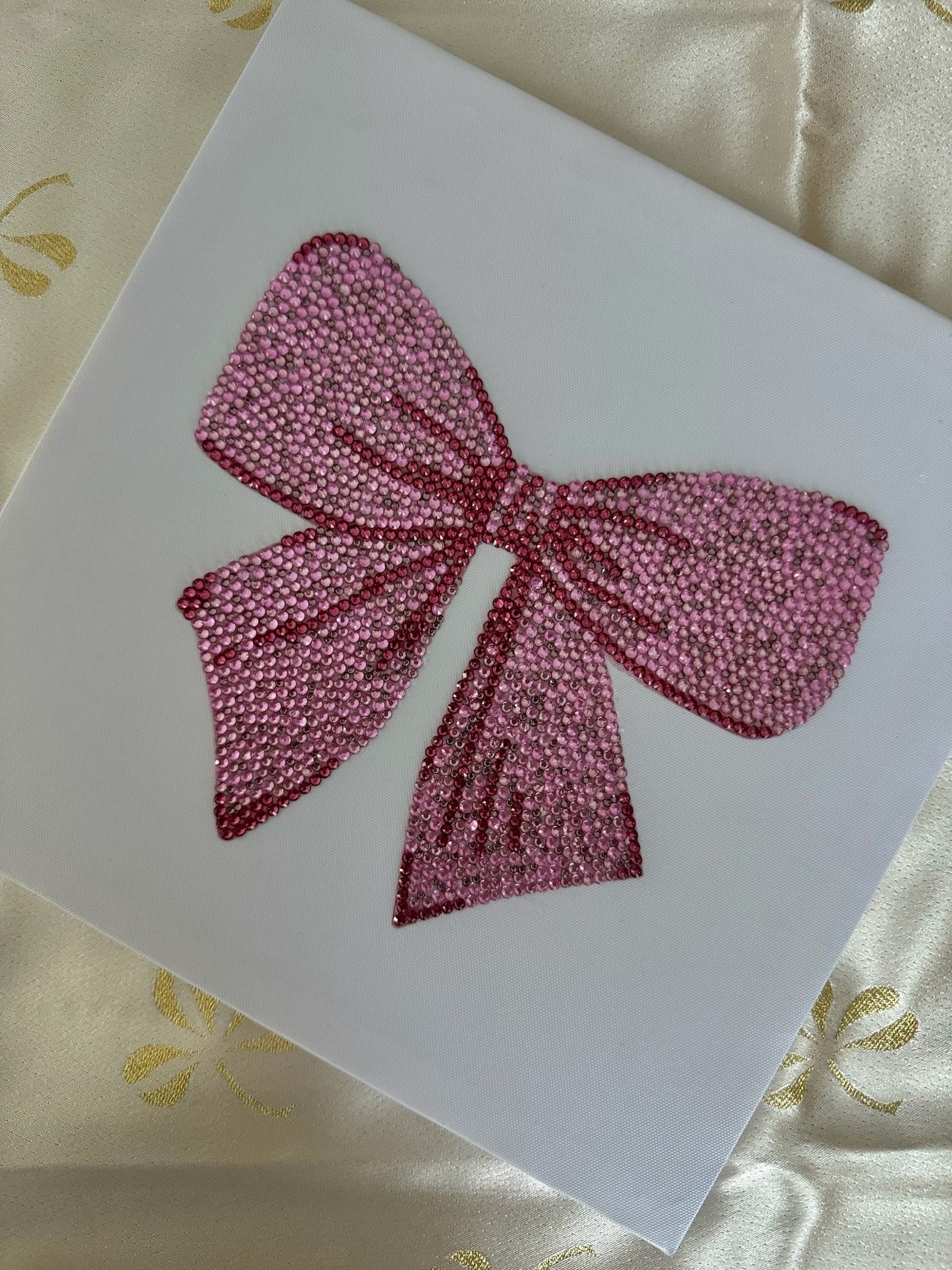 Pink Bow Bedazzled Rhinestone Canvas Artwork 30x30cm - Etsy