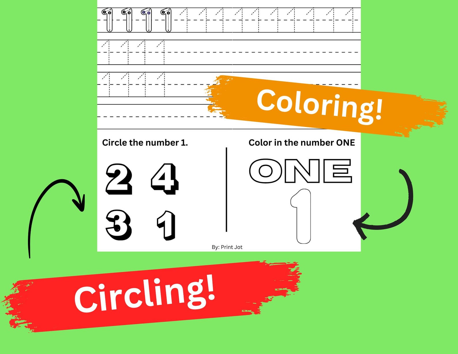 Math Worksheet for Pre-k and Grade K Learning Numbers 1-10 in English ...