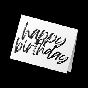 Printable Birthday Card Calligraphy Style Minimalist Greeting Card in ...