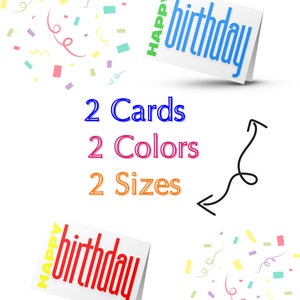 Printable Birthday Card Instant Digital Download 2 Colors 2 Sizes Cute ...