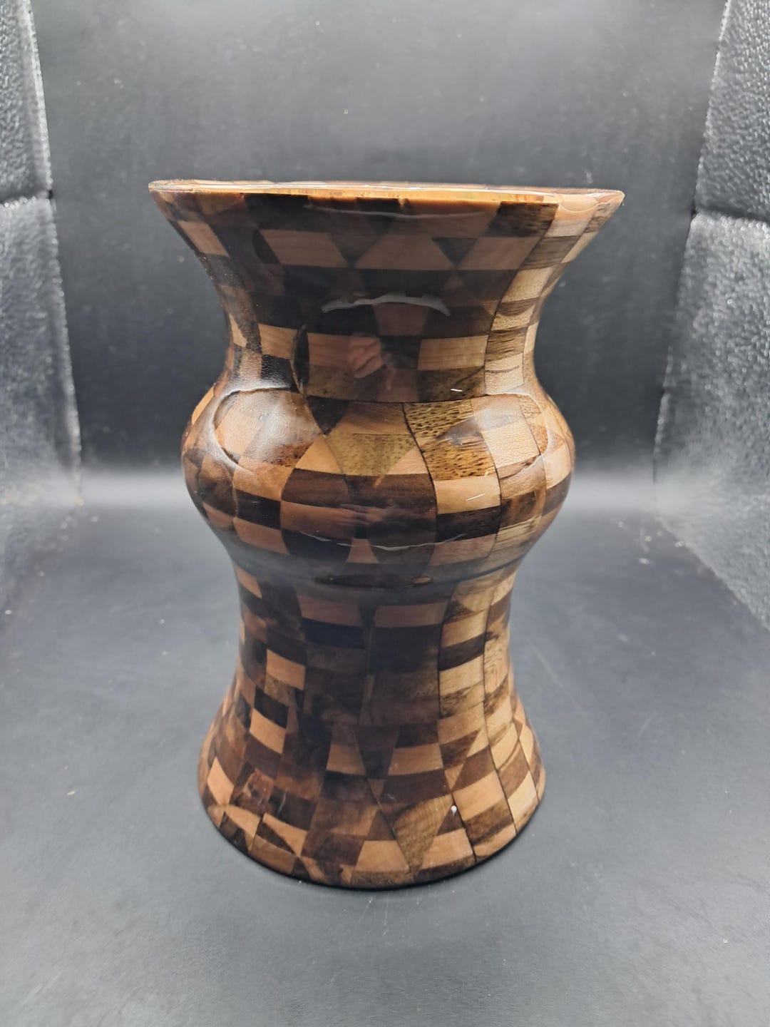 Various Woods Small Checkerboard Pattern Vase - Etsy