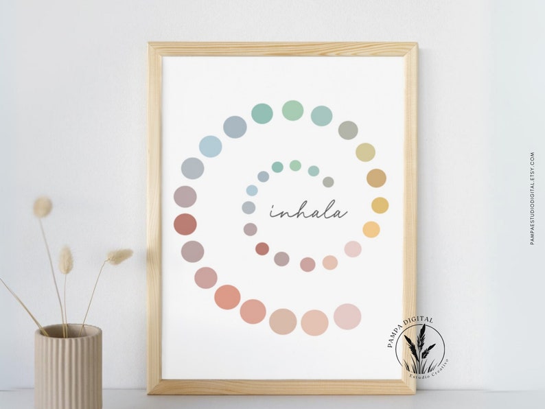 Inhale Exhale Posters, Mental Health, Counseling Office Decor, Yoga ...