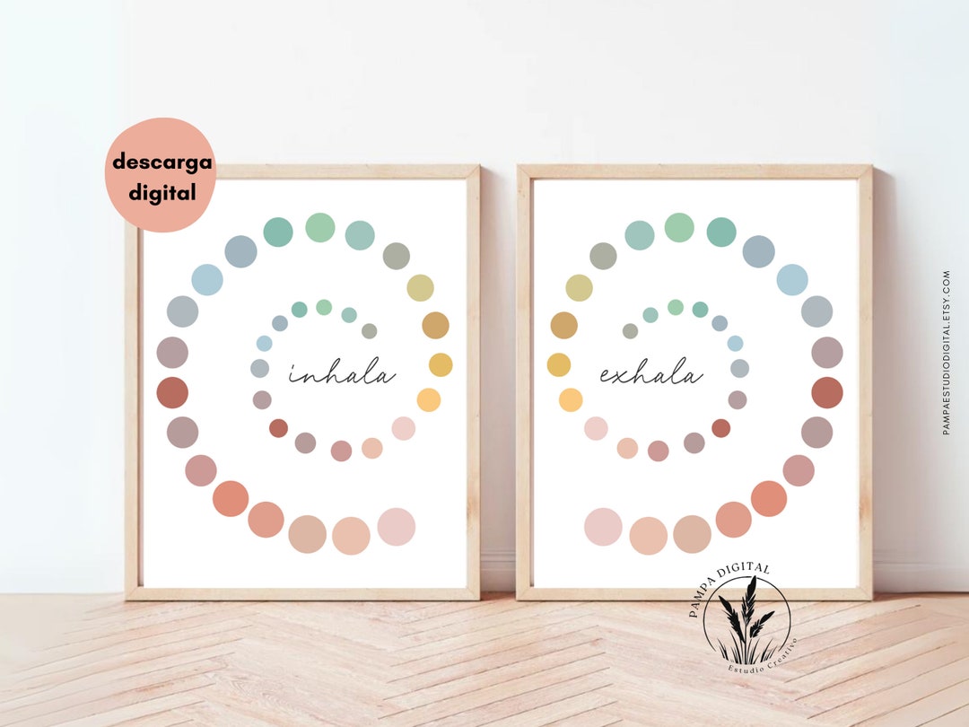 Inhale Exhale Posters, Mental Health, Counseling Office Decor, Yoga ...