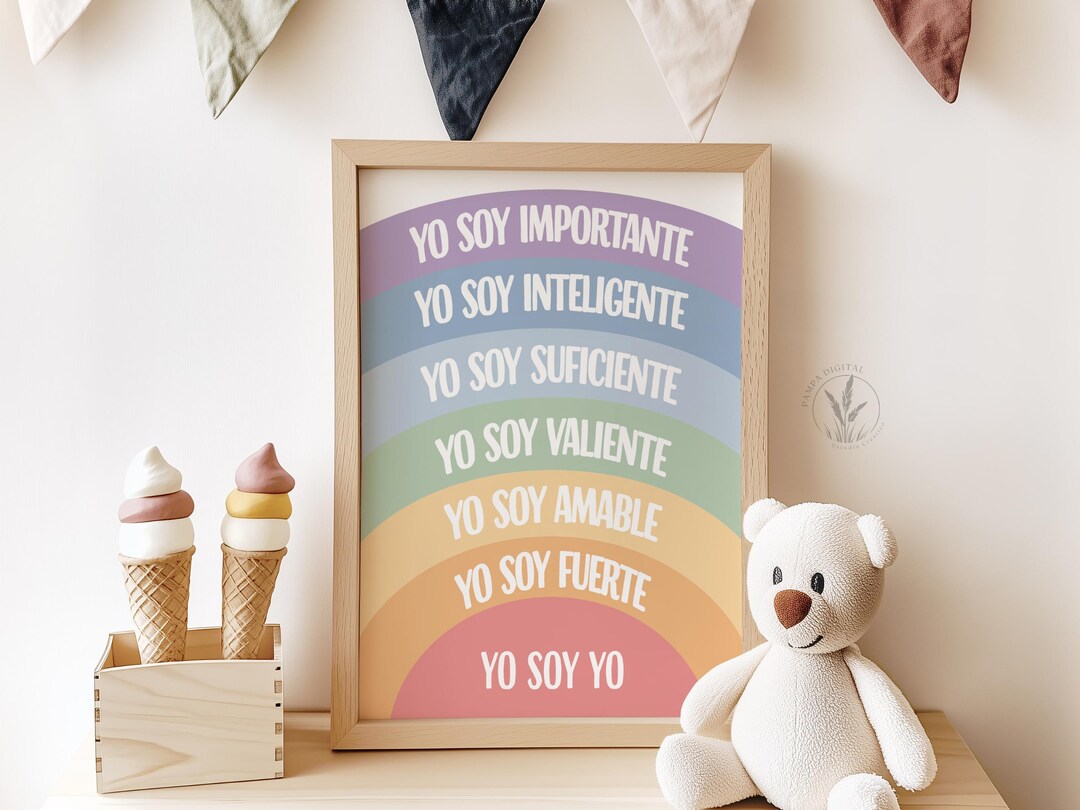 I Am Spanish Affirmations Printable Wall Art, Boho Kids Room Wall Decor ...