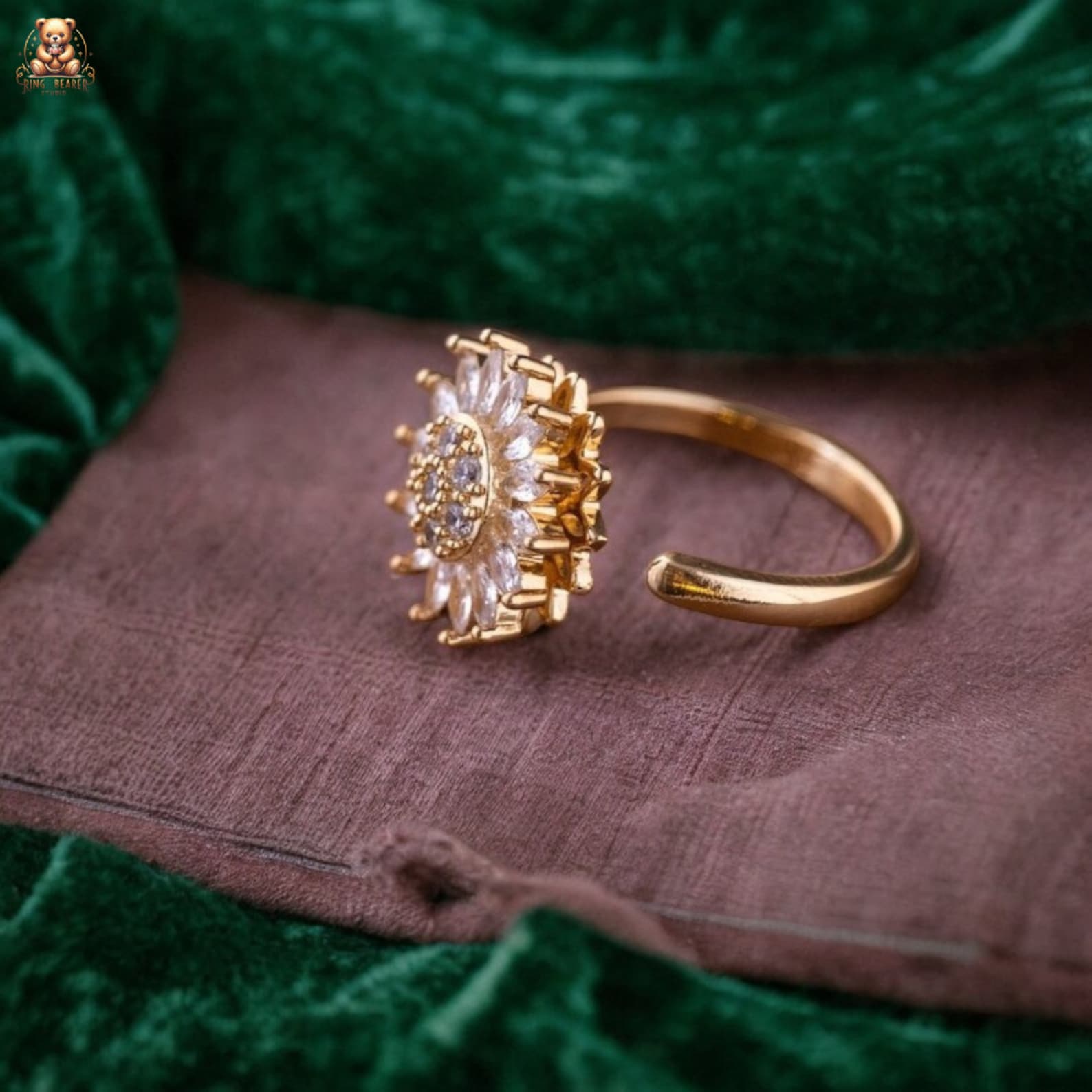 Sunflower-inspired Fidget Ring for Women Adjustable Spinning Flower ...