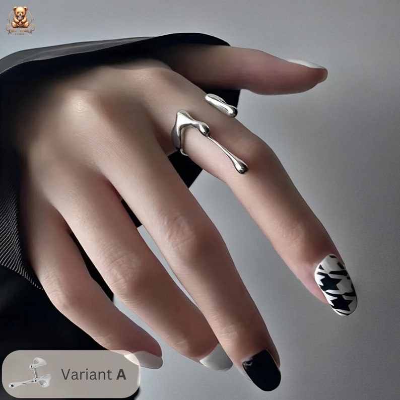Unique Open-ended Metal Ring Abstract Design Adjustable Fit Best ...