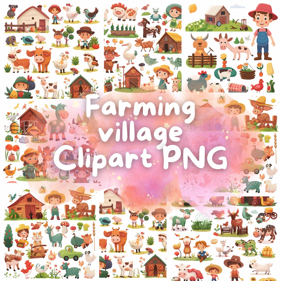 Cute Farming Clipart Pngs - Etsy