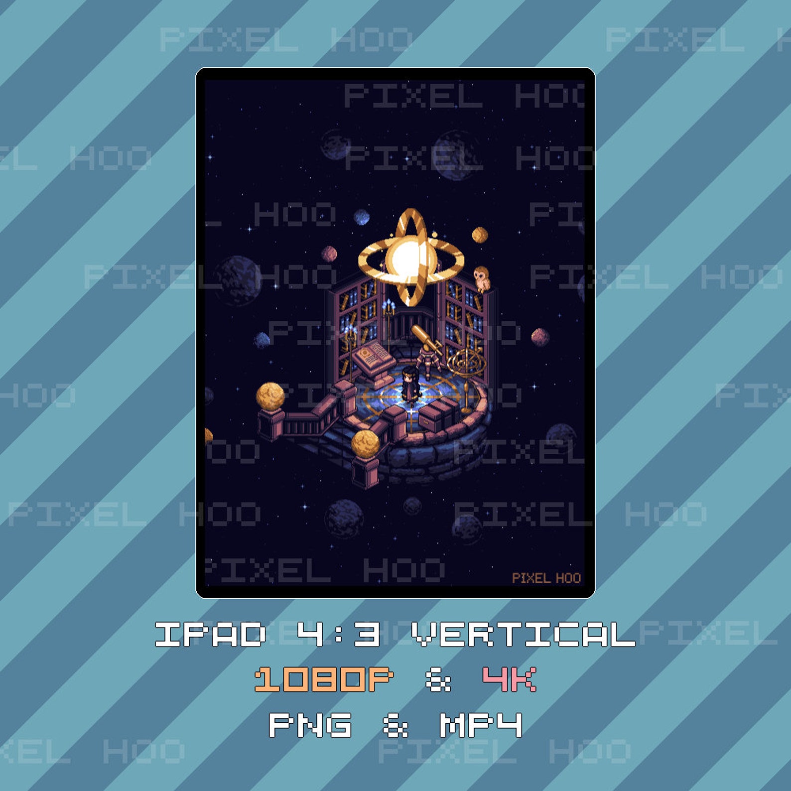 Animated Pixel Art Astronomy Tower Wallpaper | 4K & 1080p for Desktop ...
