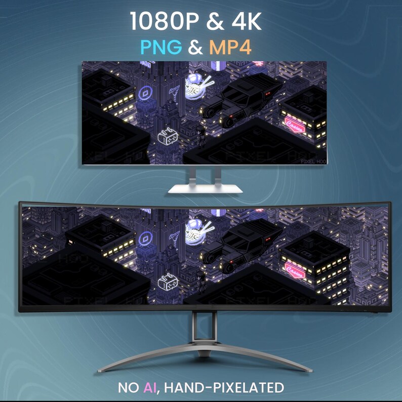 Blade Runner Pixel Art Wallpaper - Animated Neo Noir City Art - Etsy