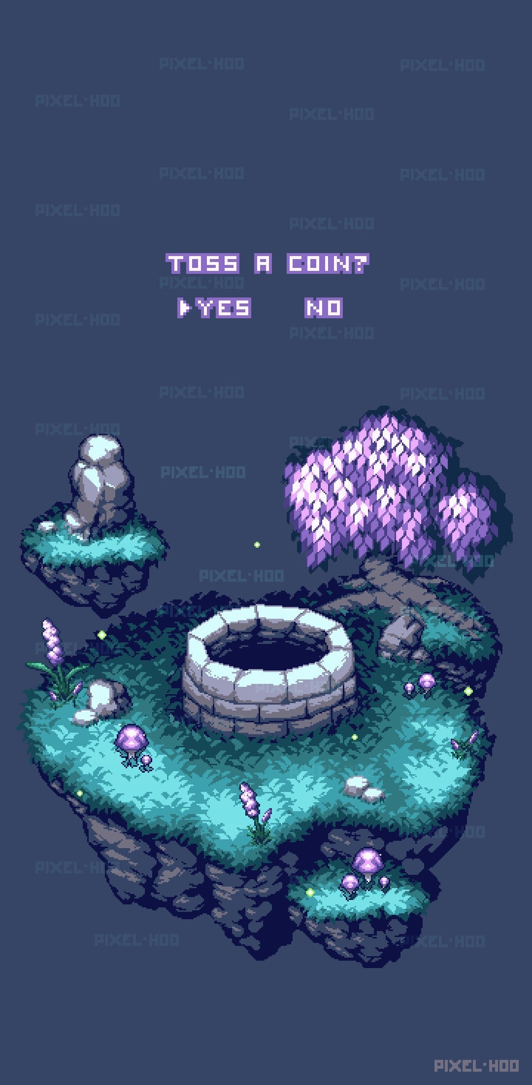 Pixel Art Isometric Island Wishing Well Animated Wallpaper - Etsy