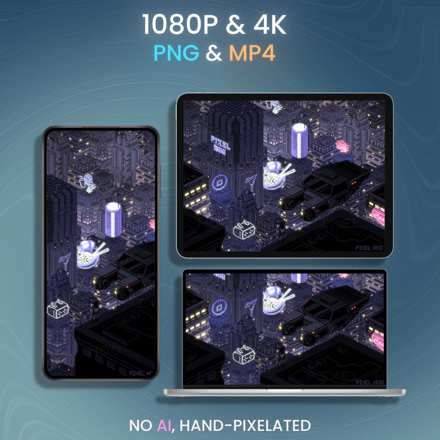 Blade Runner Pixel Art Wallpaper - Animated Neo Noir City Art - Etsy